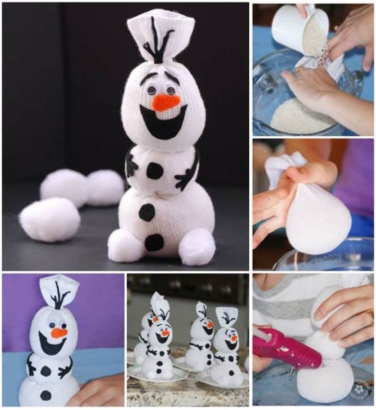 19 Sock Snowman DIY Crafts - Guide Patterns