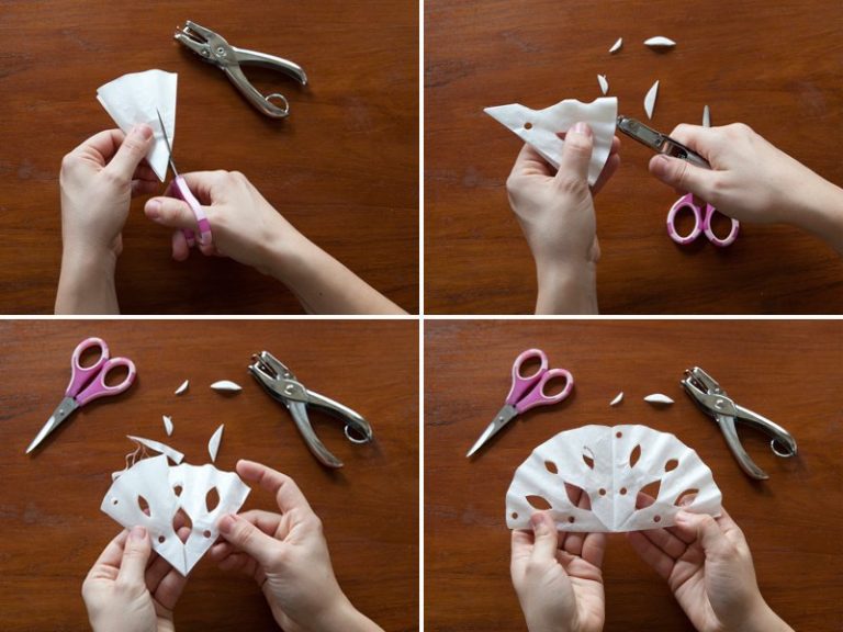 16 Easy DIY Patterns for Making Coffee Filter Snowflakes | Guide Patterns