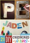 21 DIY Cardboard Letters - Guide Patterns