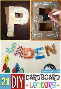 21 DIY Cardboard Letters - Guide Patterns