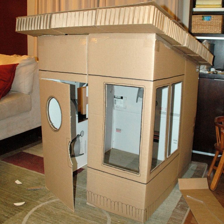 16 DIY Cardboard Playhouses - Guide Patterns