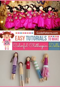 25 Easy Tutorials to Make Colorful Clothespin Dolls - Guide Patterns