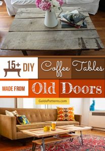 15+ DIY Coffee Tables Made From Old Doors - Guide Patterns