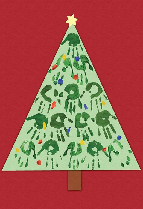 17 Handprint Christmas Tree Tutorials - Guide Patterns