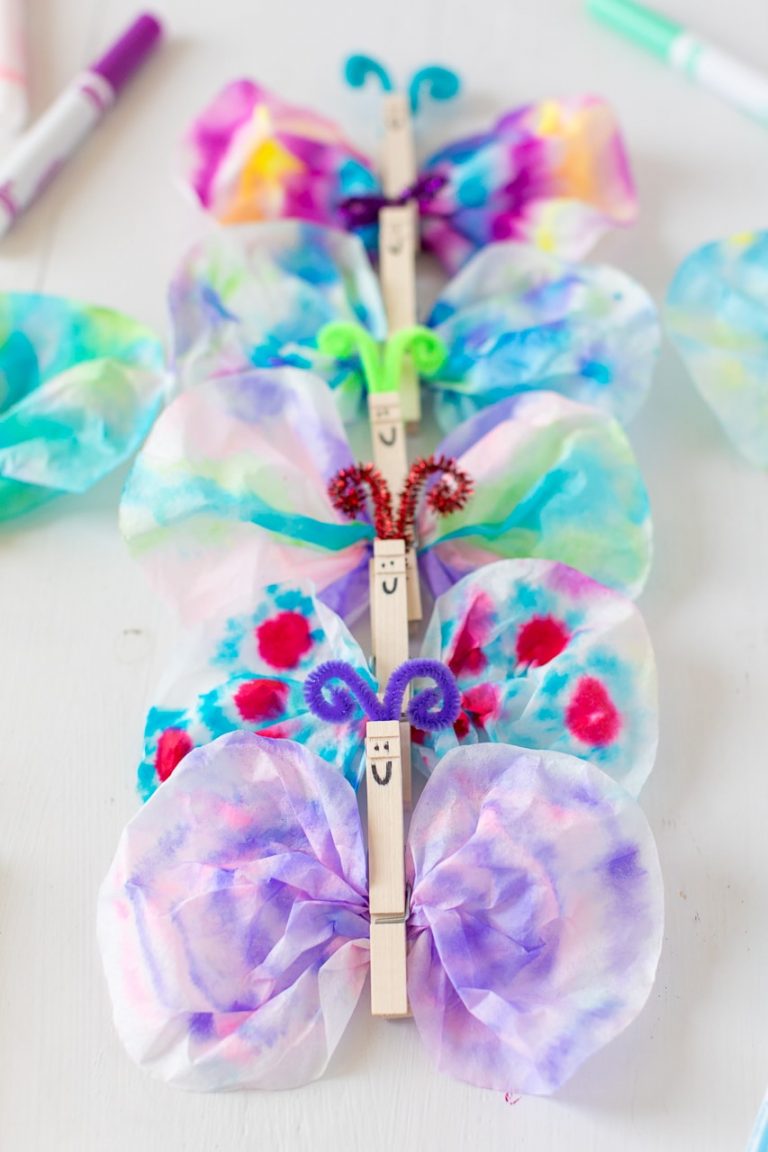 14+ DIYs to Make a Coffee Filter Butterfly | Guide Patterns