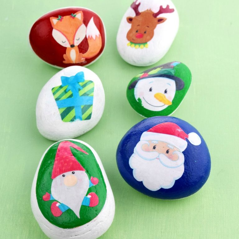11+ Christmas Painted Rocks DIYs with Ideas - Guide Patterns